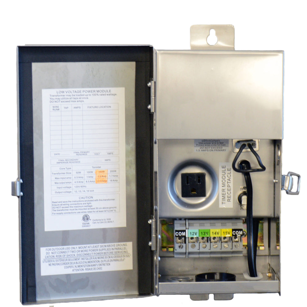 Lightcraft Outdoor TR-150-1215-SS 150W Transformer - Timer and Photo Cell Option ...