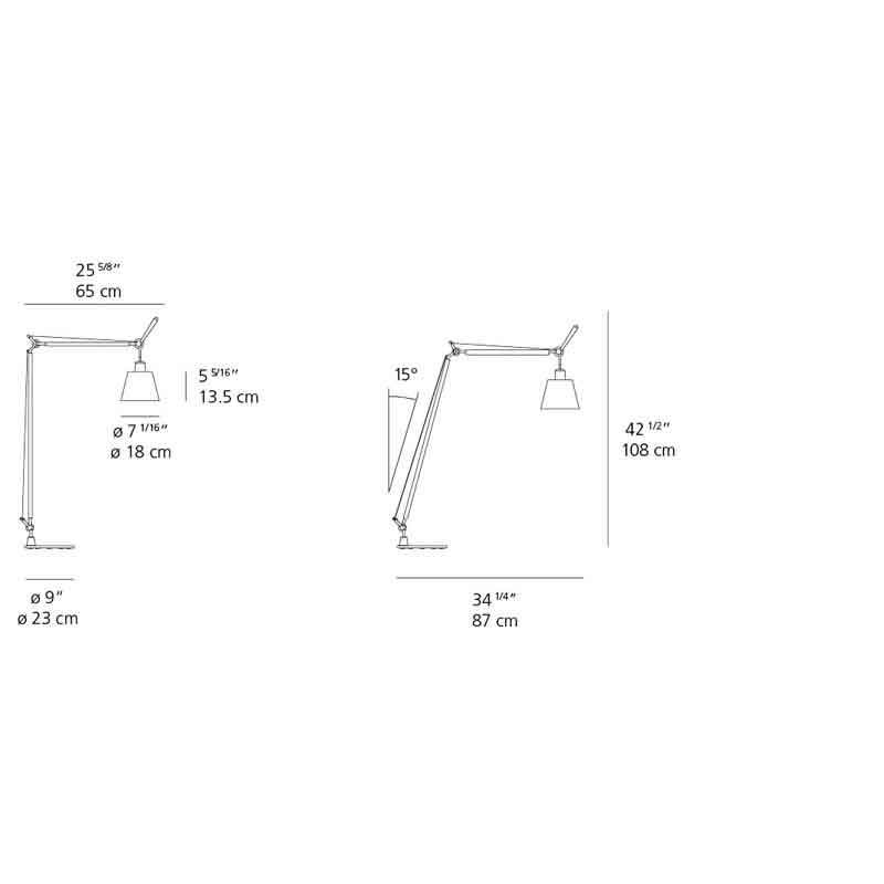 Artemide TLS010 Tolomeo Max 75W E26 Reading with Shade Aluminum Base ...