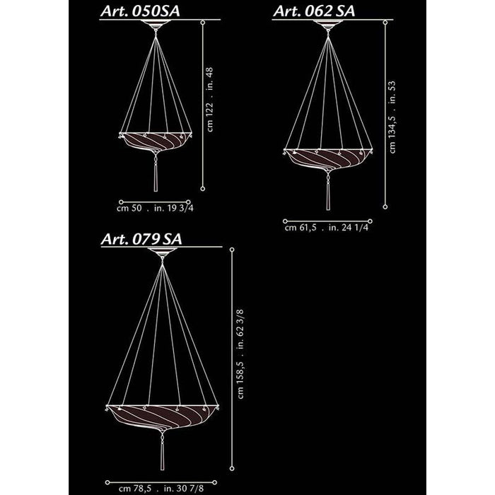 Fortuny 050-SA-3 Small Scudo Saraceno Plain Silk Suspended - 19-3/4 ...